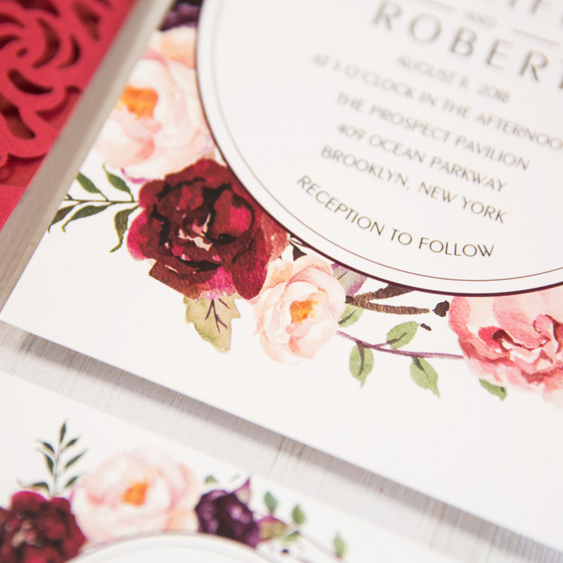 Red Rose Gatefold Laser Cut Invitations – Invitations by Luis Sanchez