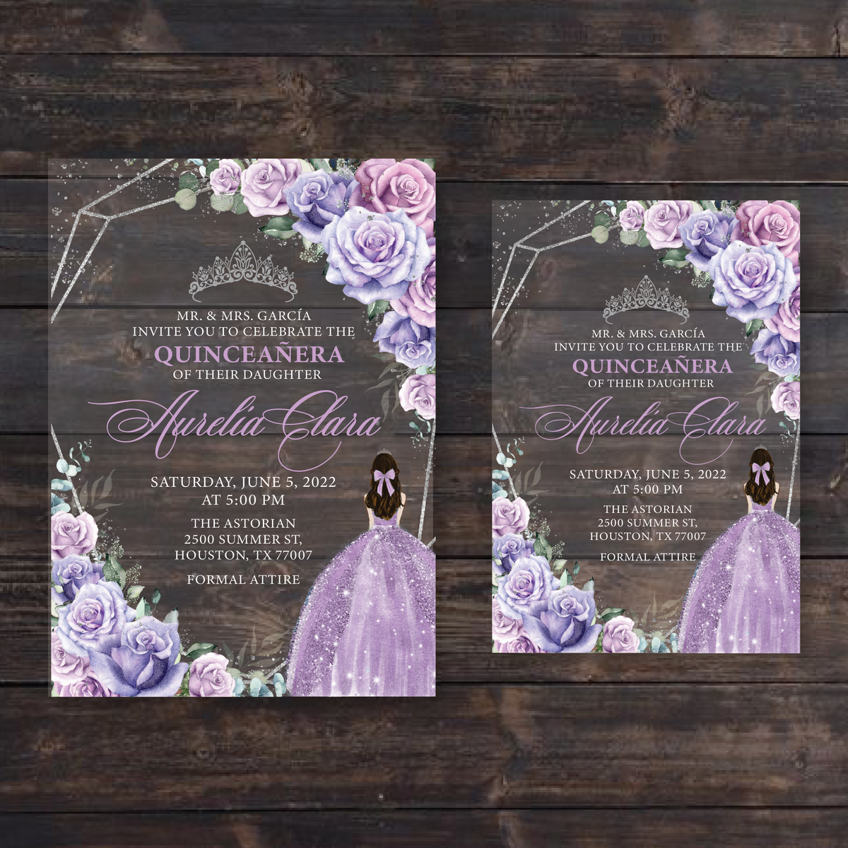 Quinceanera Invitations Purple